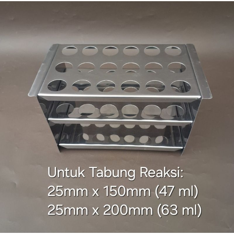 Jual Rak Tabung Reaksi Stainless 27mm 18 Lubang Untuk Tabung Diameter ...