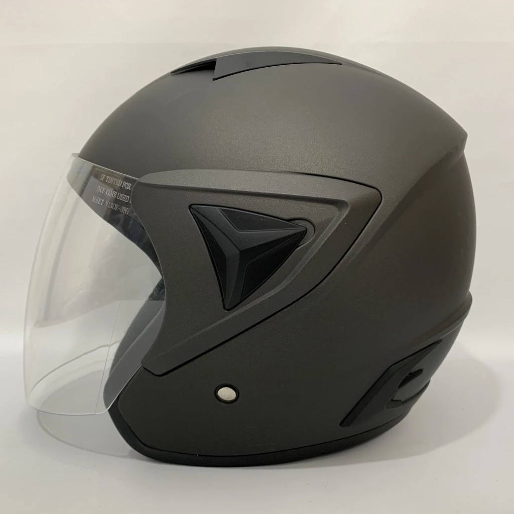 Jual Helm JP13 Abu Doff Solid - Kaca Pelangi Rainbow / Silver / Clear ...