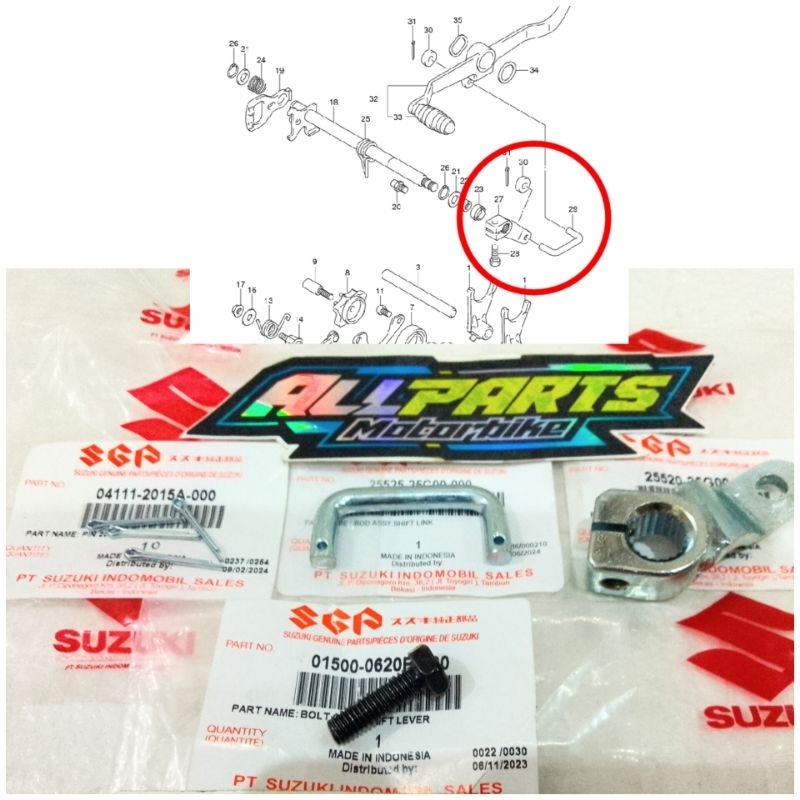 Jual PERSENELING / OPERAN GIGI SATRIA FU 150 TIPE KARBU ORIGINAL SGP ...