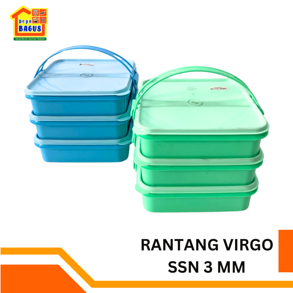 Jual Rantang Makanan Virgo Susun 3 MM Rantang Susun 3 Rantang Plastik ...