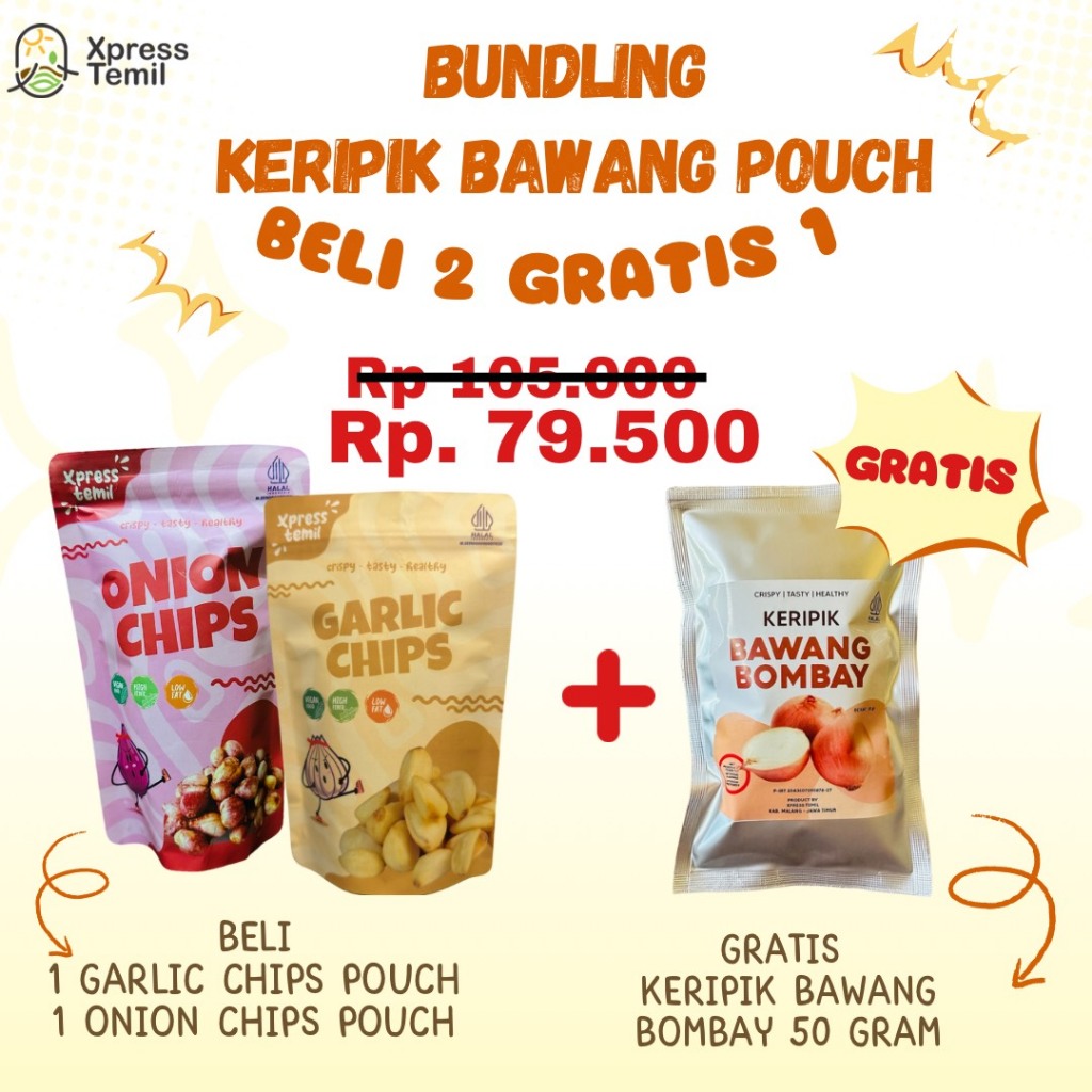 Jual KERIPIK BAWANG BUNDLING BELI 2 GRATIS 1 (BAWANG PUTIH, BAWANG ...