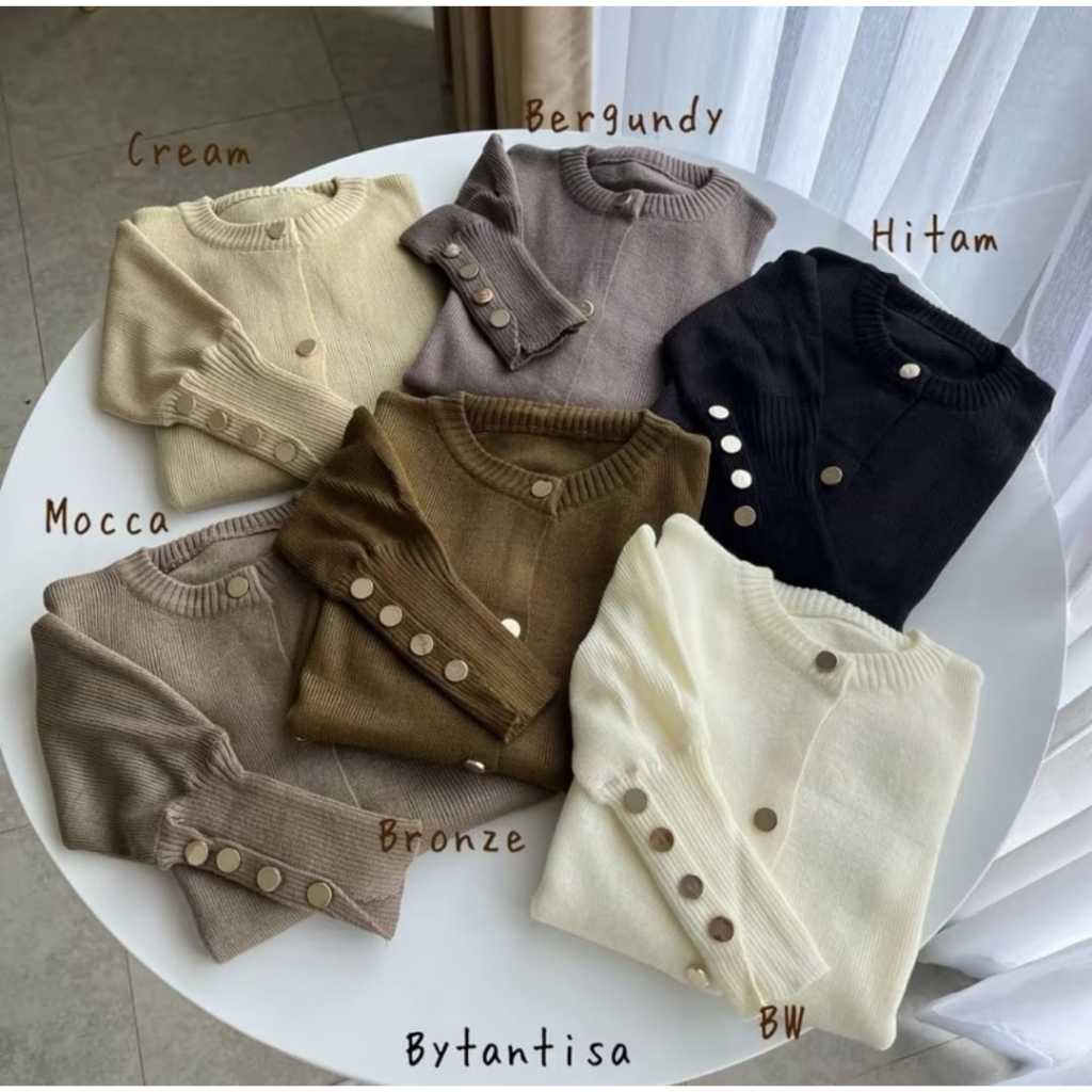 Jual Aira Kardigan Rajut Premium / Cardigan Basic Kancing Tebal / Cardigan Rajut Kancing Inara ...
