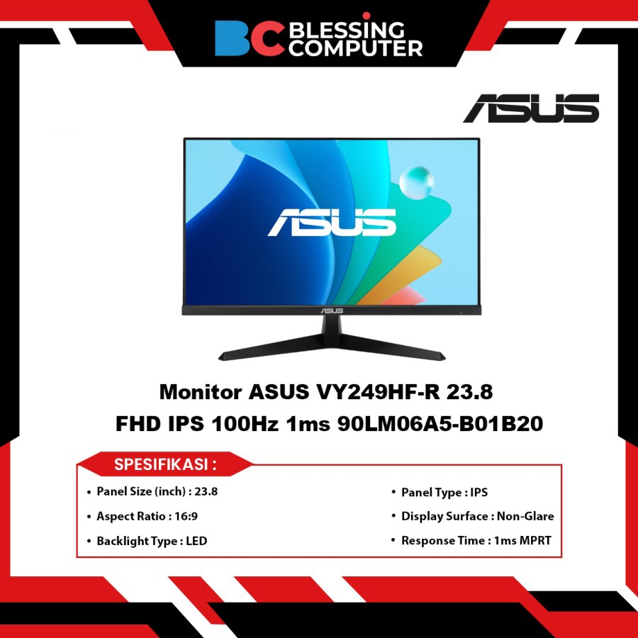 Jual Monitor ASUS VY249HF-R 23.8 FHD IPS 100Hz 1ms 90LM06A5-B01B20 ...