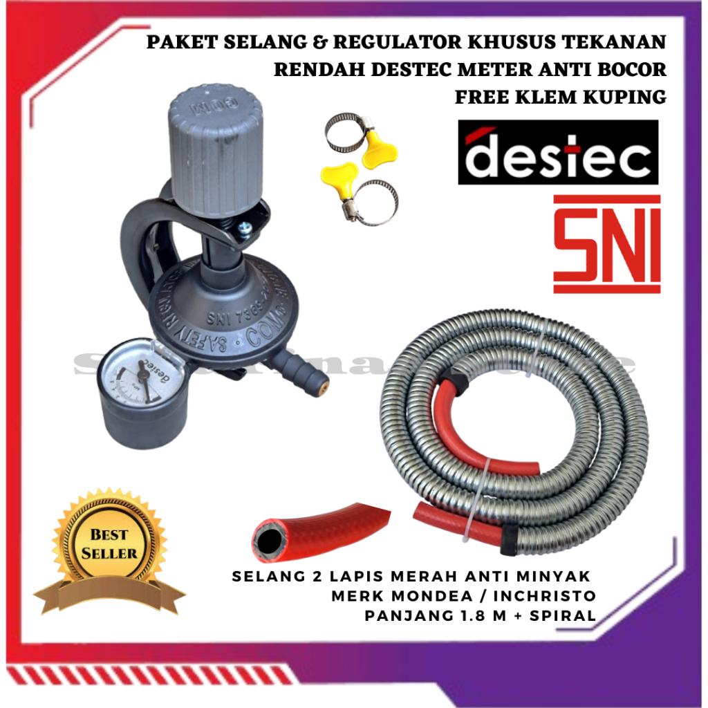 Jual PAKET SELANG DAN REGULATOR ANTI BOCOR DESTEC METER DAN NON METER ...