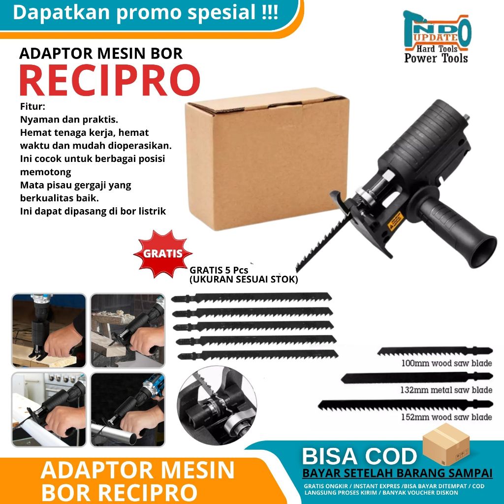 Jual Adapter Bor Recipro Ke Gergaji Saw Converter Dril Reciprocating ...