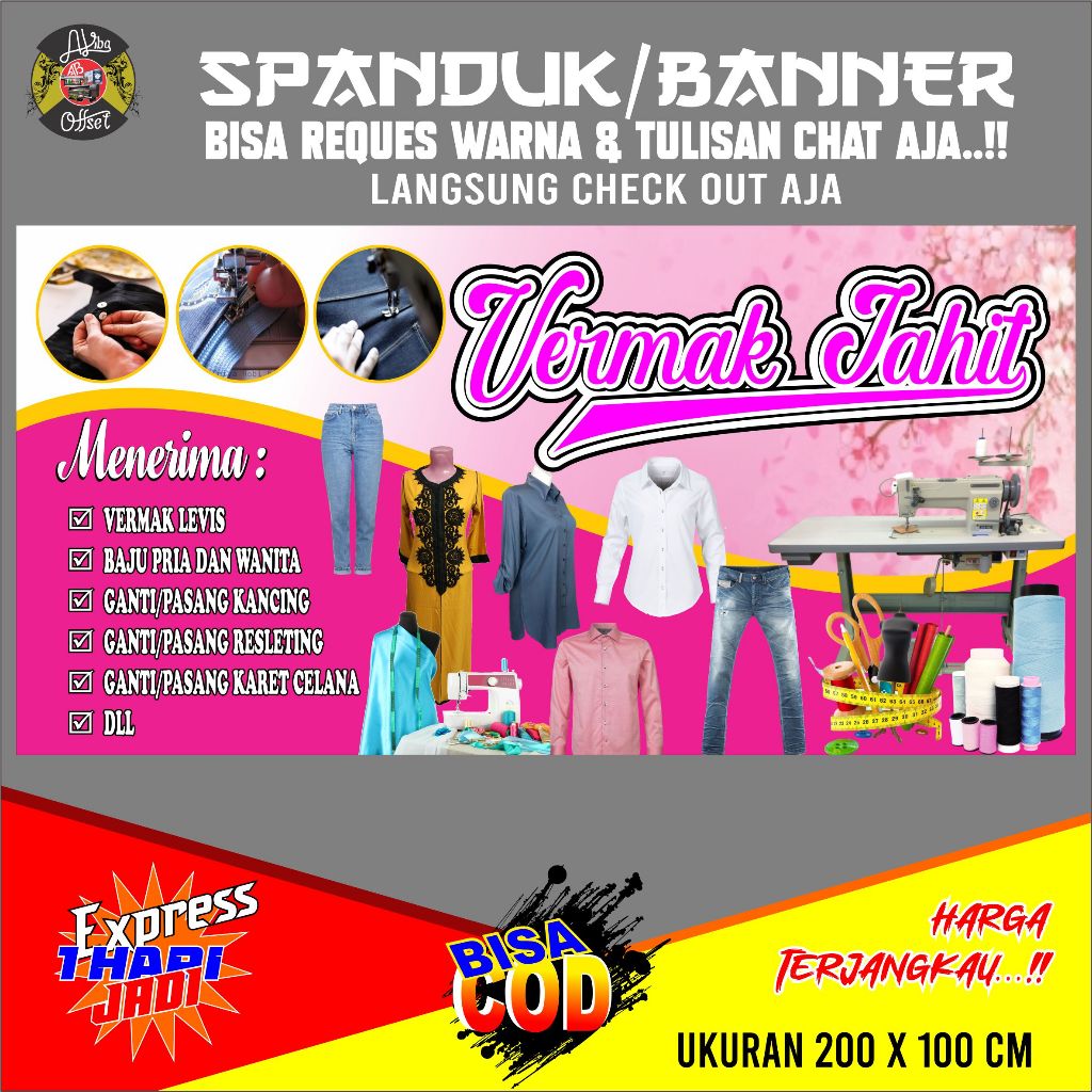 Jual SPANDUK VERMAK / JAHIT UKURAN 200X100CM | Shopee Indonesia