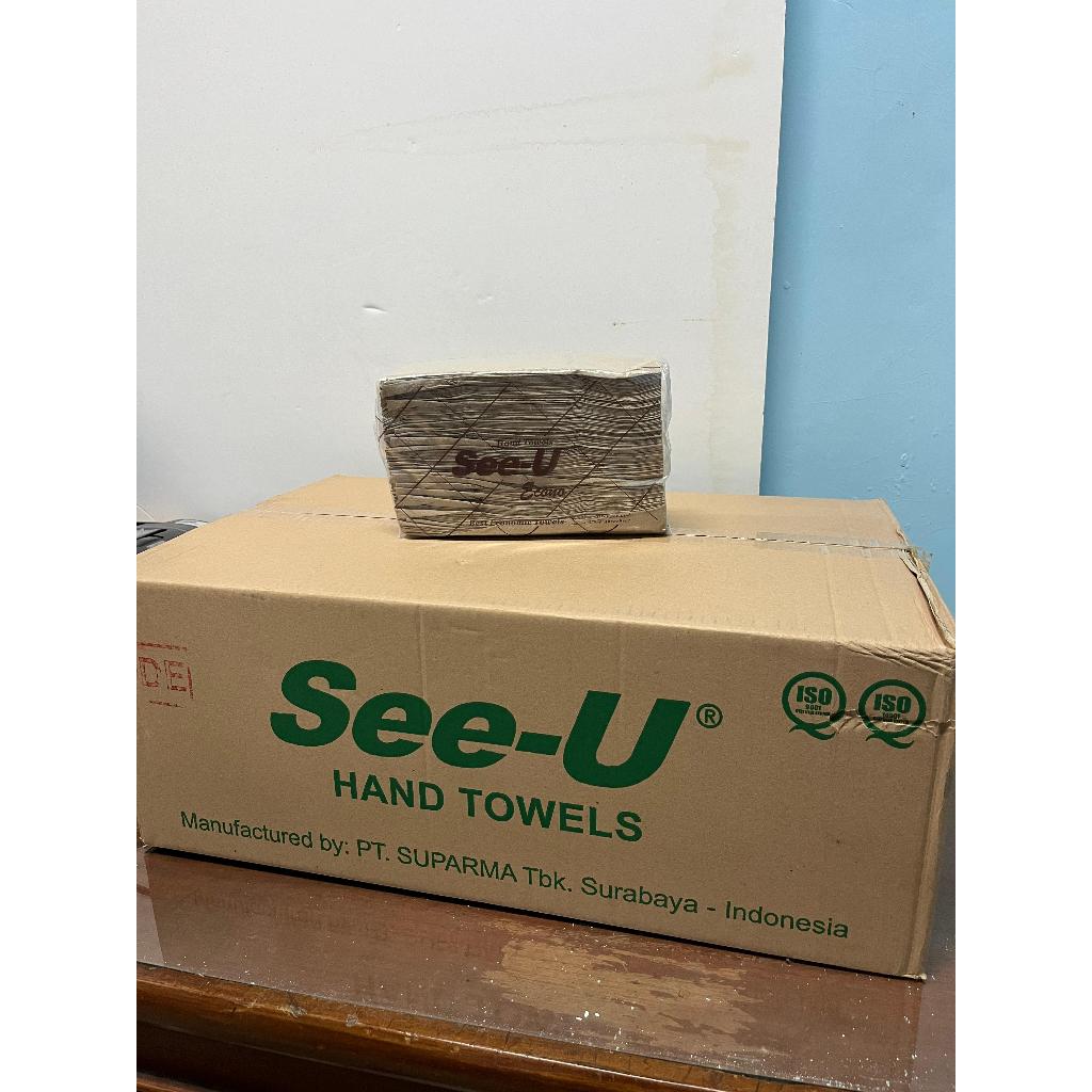 Jual UKURAN DUS ISI 20 - SEE U HANDTOWEL COKLAT 150'S | Shopee Indonesia