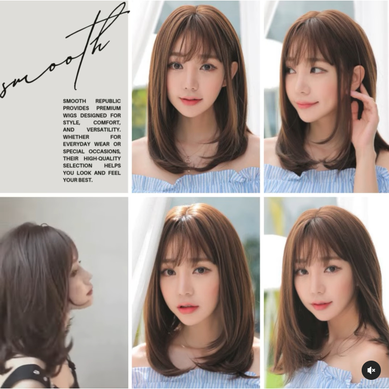 Jual Wig Full Lace Rambut Palsu Wanita MF-238 Bob Pendek Lurus Poni ...