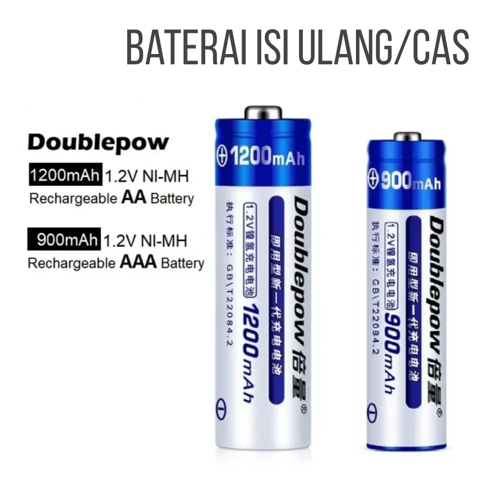 Jual BATERAI DOUBLEPOW DOUBLE POW RECHARGEABLE AA AAA A2 A3 BATERE ...