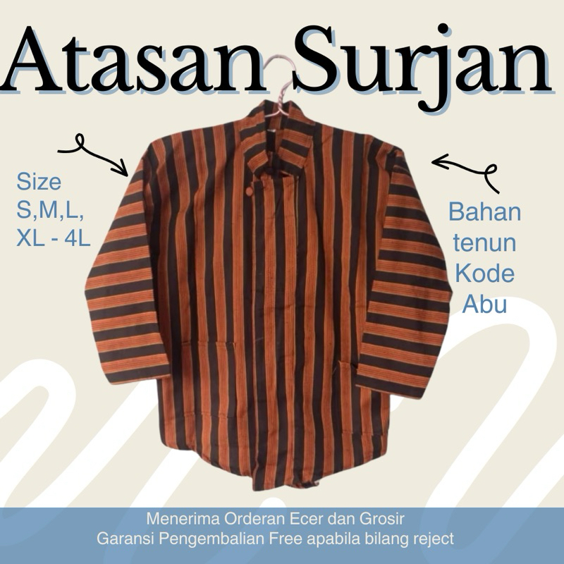 Jual Baju Lurik Adat Jawa Surjan Baju Lurik Atasan Pria Dan Kutubaru ...