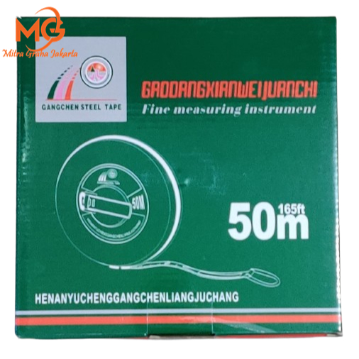 Jual Meteran Rol Bulat Kulit Kain 50 Meter Measuring Tape Roll Tanah ...