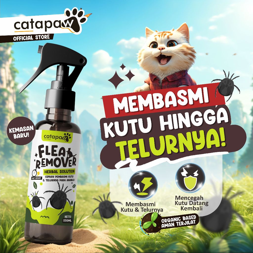 Jual CATAPAW Obat Pembasmi Kutu Kucing Anjing Flea Remover Spray Anti ...