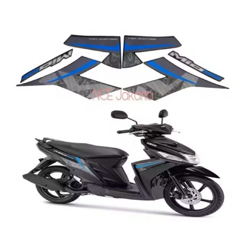 Jual STIKER STRIPING MOTOR MIO M3 2019 HITAM BIRU | Shopee Indonesia