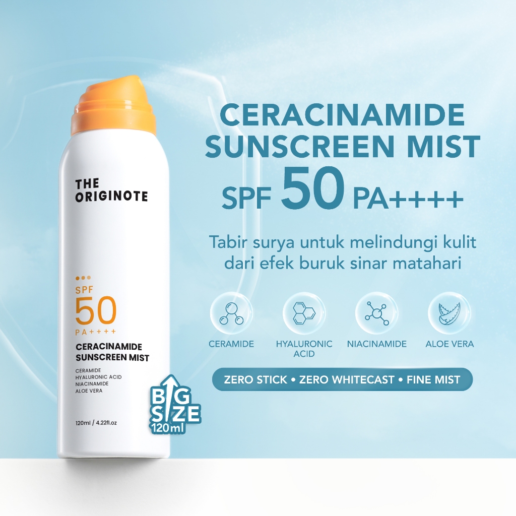 Jual The Originote Ceracinamide Sunscreen Mist SPF 50 PA++++ - UV ...