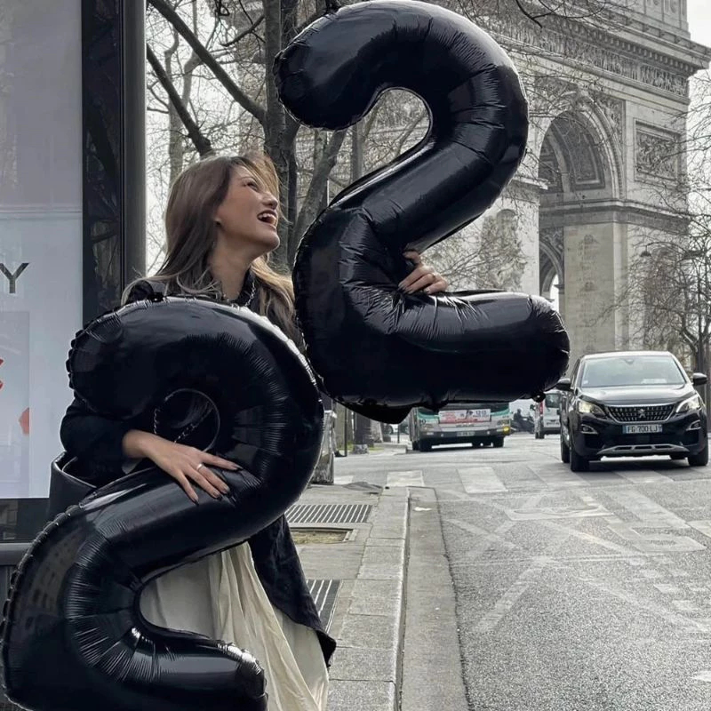 Jual Balon Foil Angka Warna Hitam Ukuran JUMBO 100cm | Shopee Indonesia