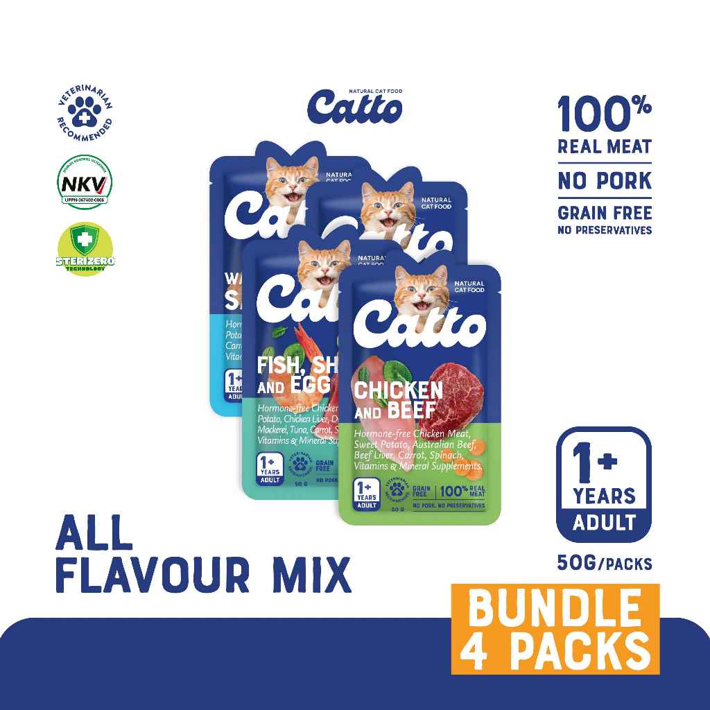 Jual Catto Makanan Kucing Dewasa - Adult Trial Pack 50gr x 4pcs ...