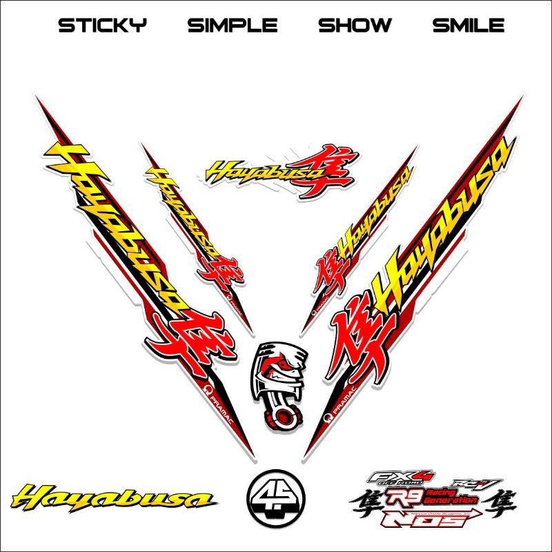Jual STICKER VARIASI MOTOR MOTIF HAYABUSA / STIKER SEPEDA LISTRIK ...