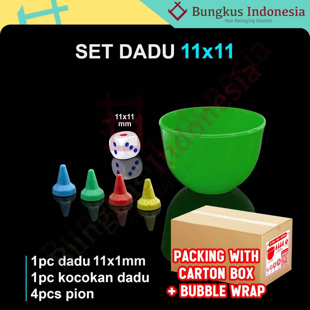 Jual Set Pion 11x11 (1 Dadu + 4 Pion + 1 Kocokan dadu) Board Game | Shopee Indonesia