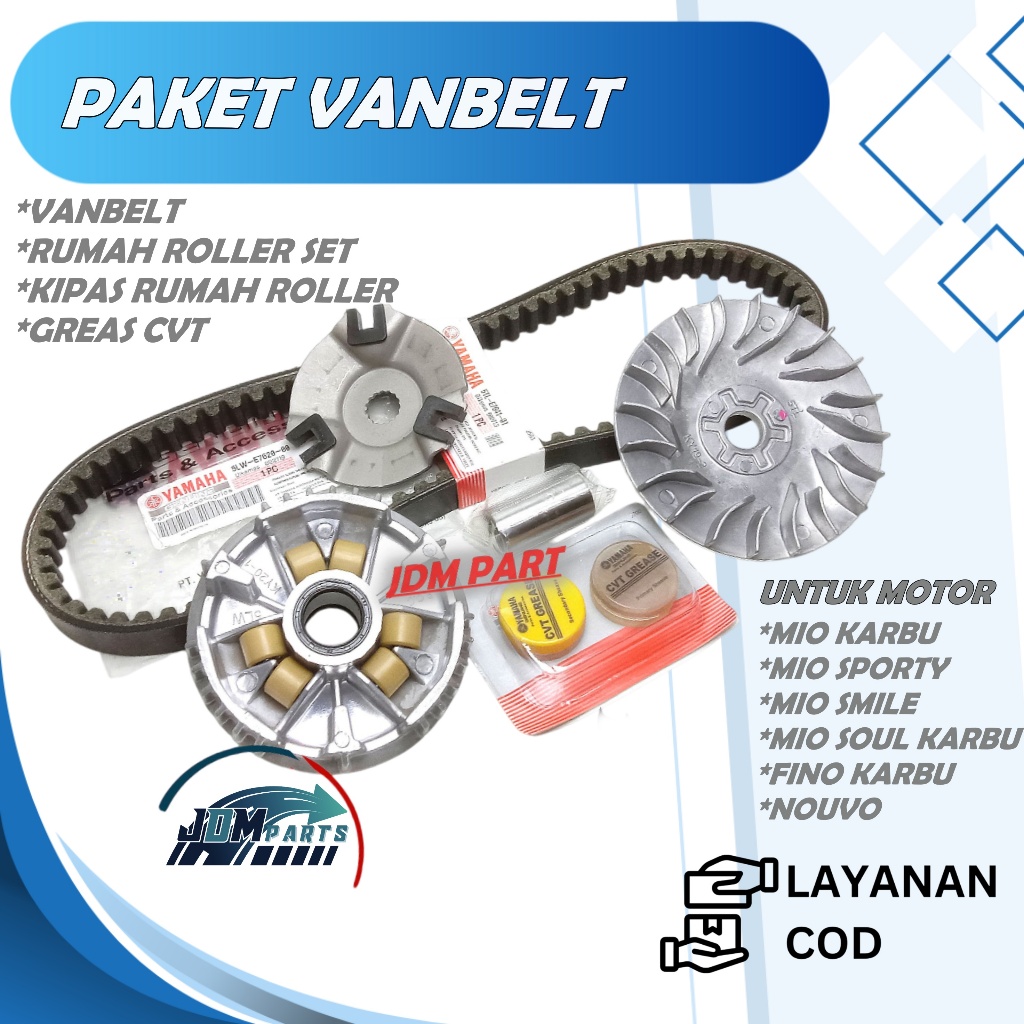 Jual PAKET VANBELT 5TL + RUMAH ROLLER ASSY 5TL + KIPAS ROLLER 5TL + GREASE/GEMUK / YAMAHA MIO ...