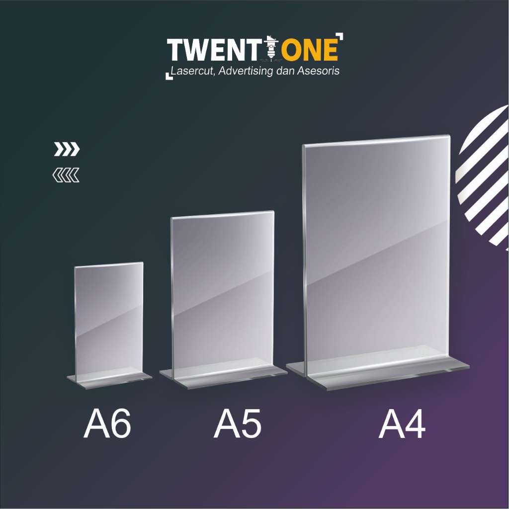 Jual Tempat Qris dan brosur menu akrilik model T premium awet warna ...