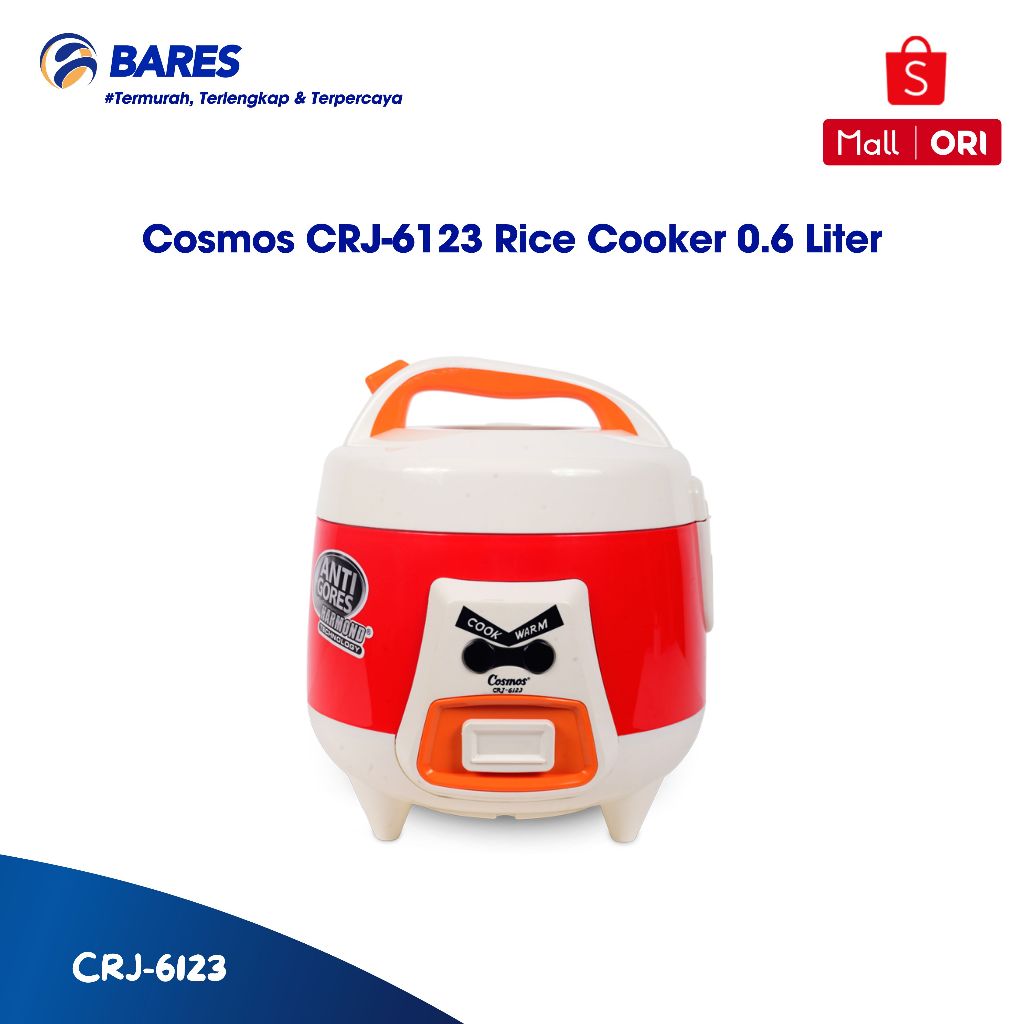 Jual Cosmos Mini Rice Cooker CRJ-6123 Rice Cooker 0.6 Liter Panci Anti ...