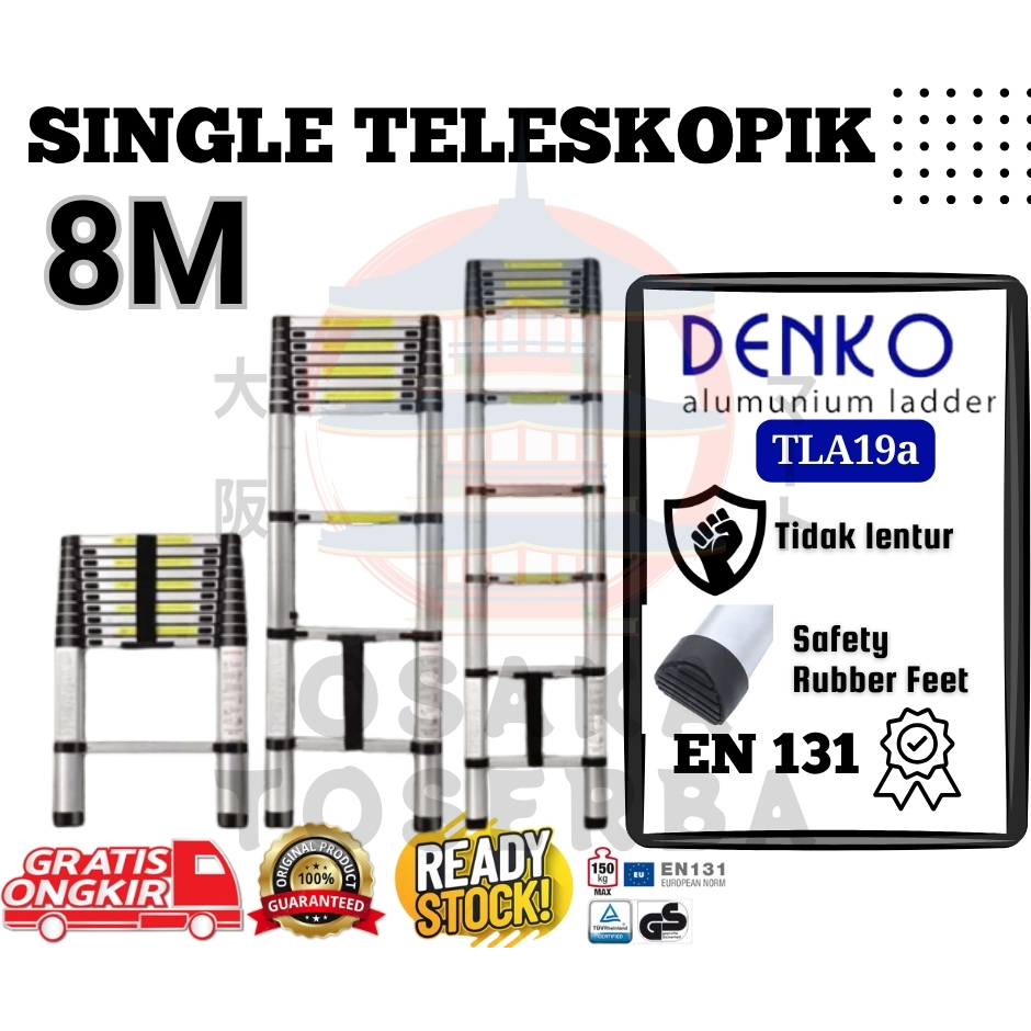 Jual Tangga Single Teleskopik 8 meter Single Telescopic Ladder 8 meter ...