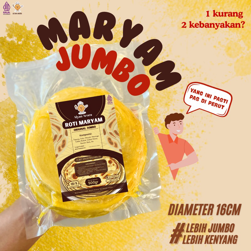 Jual ROTI MARYAM ORIGINAL JUMBO 16 CM / ROTI CANAI JUMBO / ROTI CANAI ...