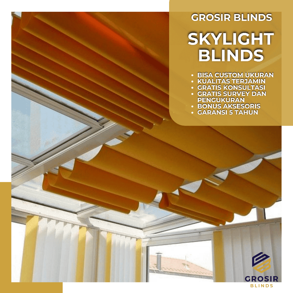 Jual Skylight Blinds Cokelat 300 Harga Grosir Tirai Atap Skylight Blind ...
