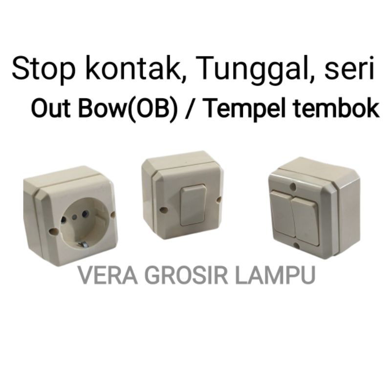 Jual Amasco stop kontak / saklar tunggal / saklar seri Out Bow segi ...