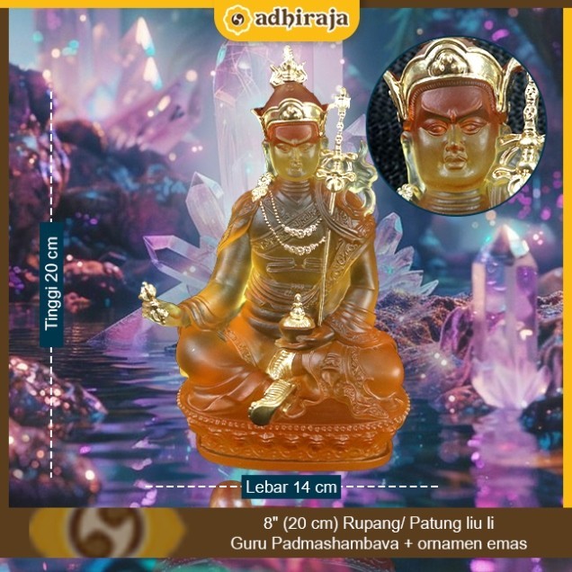 Jual Rupang/ Patung liu Li Guru Padmashambava + ornamen emas 8" (20 cm ...