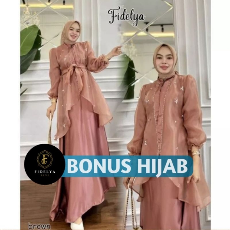Jual FIDELYA Gamis pesta | Shopee Indonesia