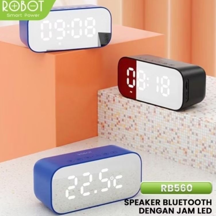 Jual SPEAKER JAM ALARM Bluetooth LED DIGITAL HD Bass ROBOT RB560 ...