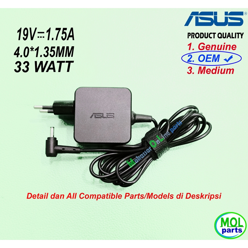 Jual Adaptor Charger Asus X210 F201E F202E Q200E X453 X453S 19V-1.75A ...