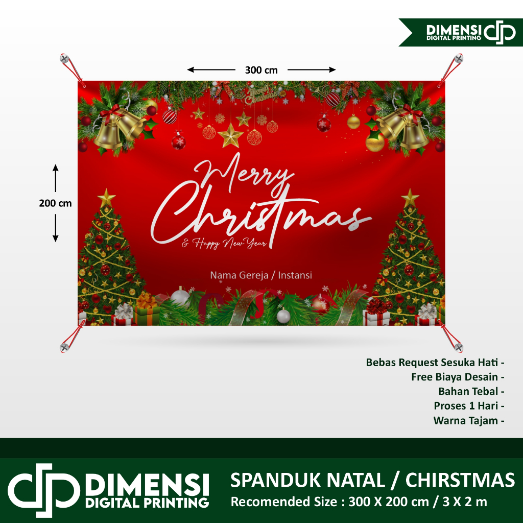 Jual BANNER SPANDUK NATAL / SPANDUK MERRY CHRISTMAS / NATAL DAN TAHUN ...