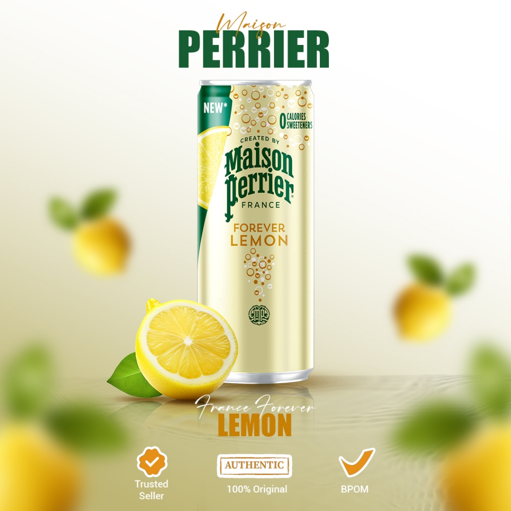 Jual Maison Perrier Carbonated Sparkling Mineral Water Forever Lemon ...