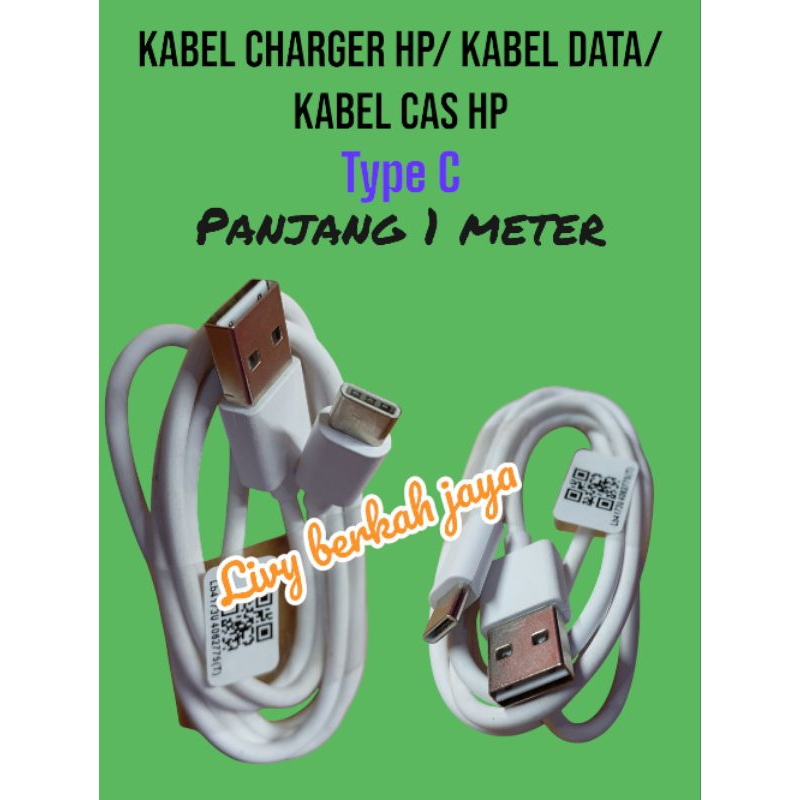 Jual (1pcs) Kabel charger HP Type C / Kabel Cas HP / kabel data panjang ...