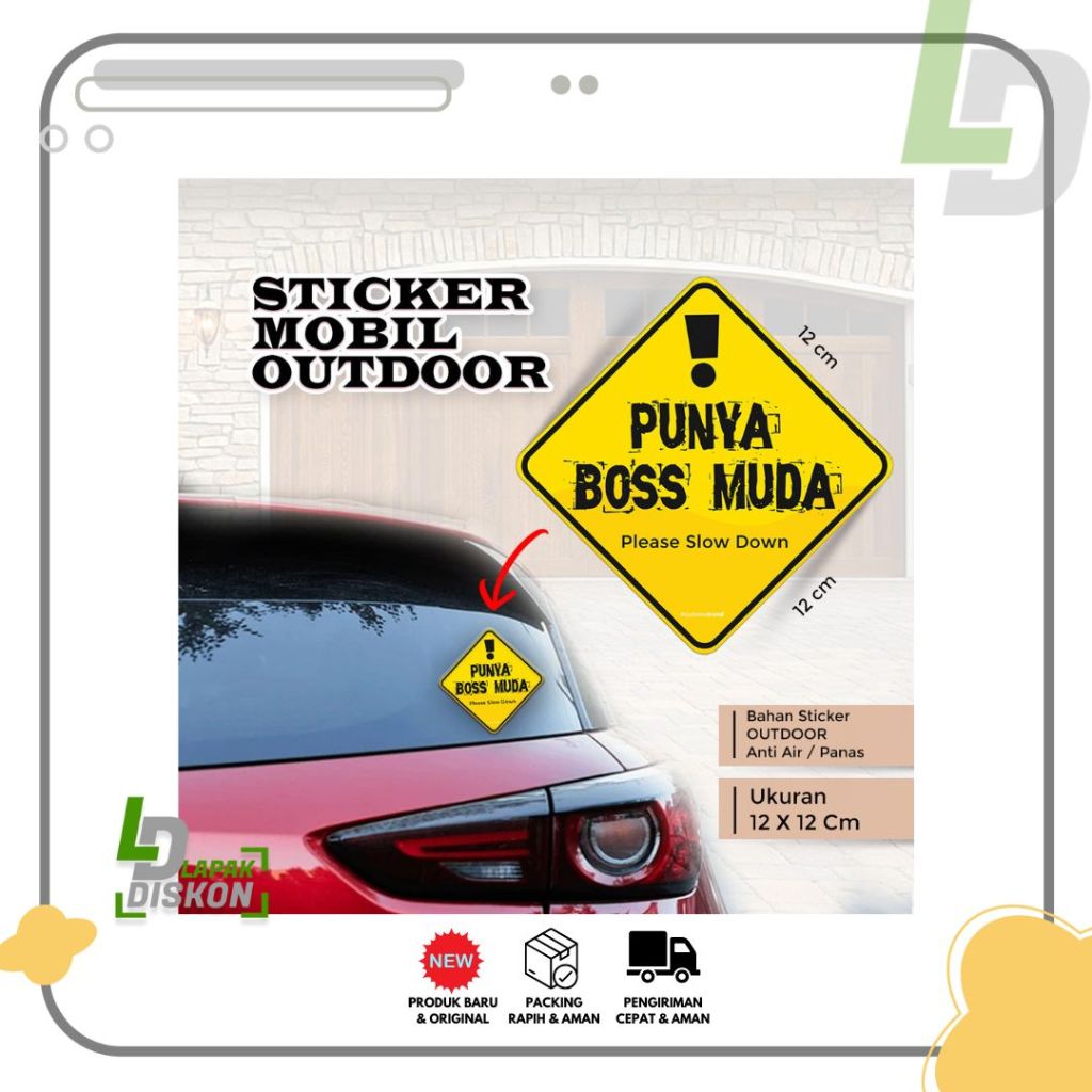 Jual Stiker Punya Boss Muda Sticker Chromo 12x12 cm Ketupat, Anti Air ...