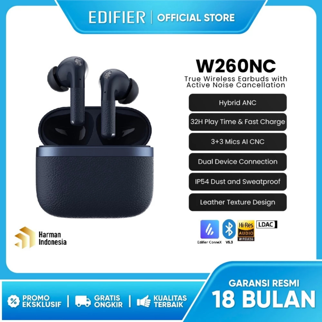 Jual EDIFIER W260NC True Wireless Earbuds with Active Noise ...