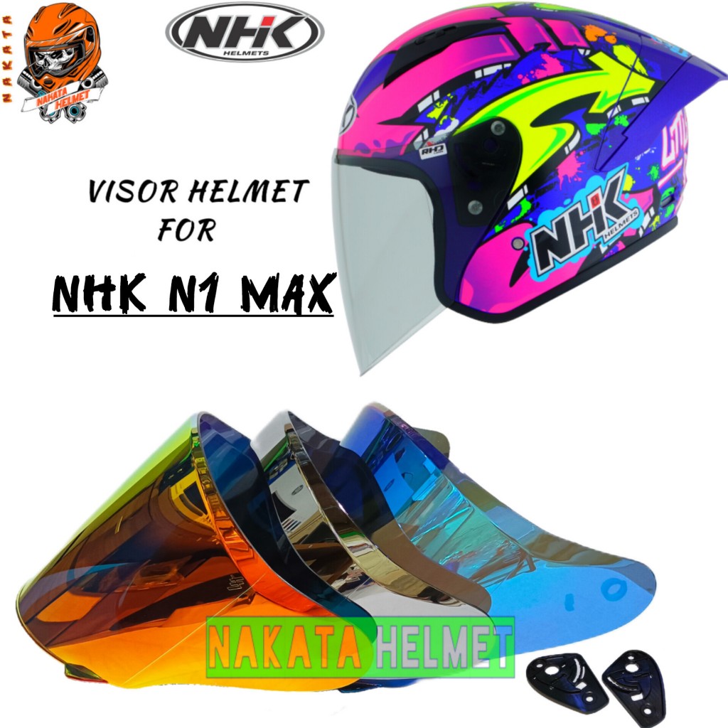 Jual Kaca helm NHK N1 MAX visor helmet nhk n1 elite max warna red gold blue silver | Shopee ...