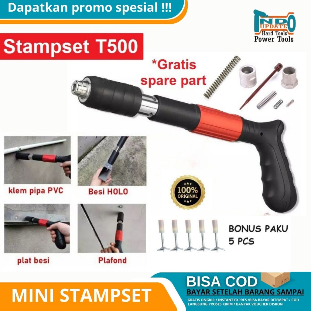 Jual Mini Stampset T500 Paku Beton Besi Ramset Mesin Stamp Alat Tembak ...