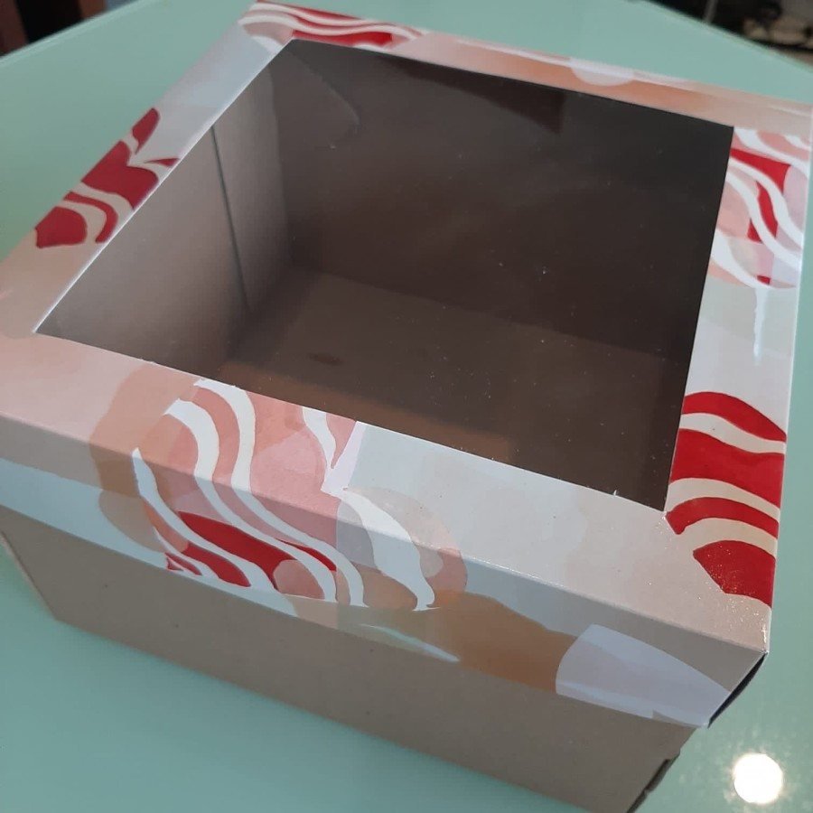 Jual 10 Pcs Box Kue Bolu Dus Motif Love Mika Bahan Corrugated Kotak ...