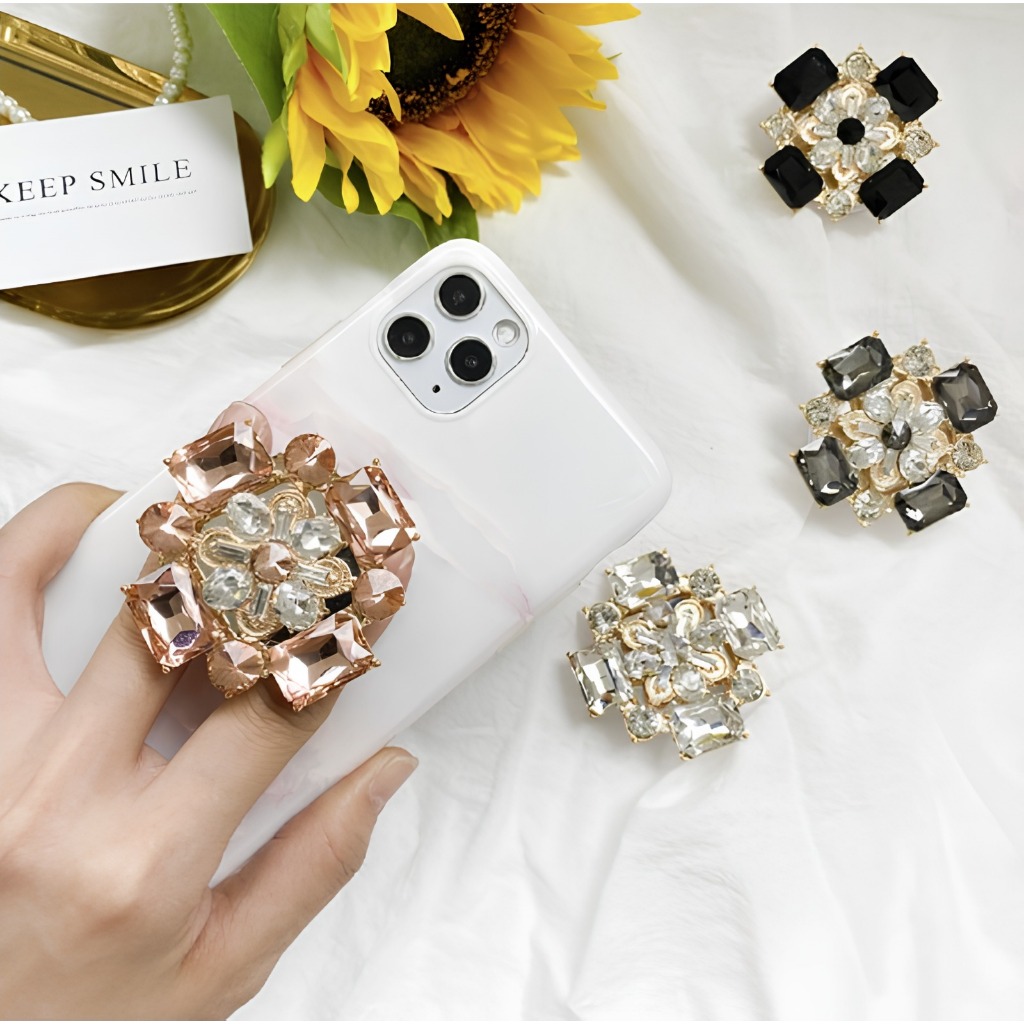 Jual Popsocket Griptok Diamond Gold Luxury Universal Phone Stand Holder ...