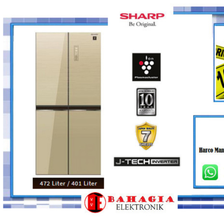 Jual SHARP SJ-IF51PG-CG KULKAS SIDE BY SIDE | Shopee Indonesia