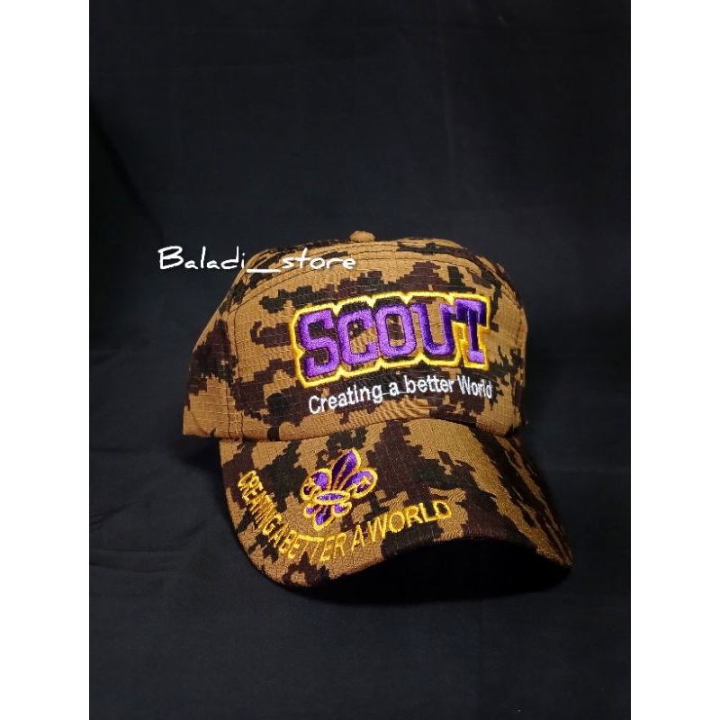Jual Topi loreng pramuka Scout Lapangan Bordir Siaga Penegak Penggalang ...