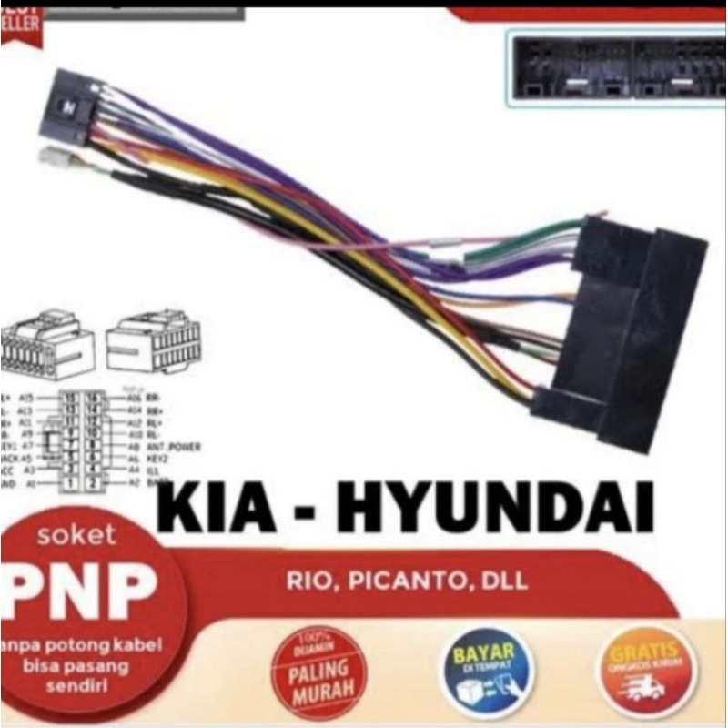 Jual soket android plug n play buat mobil KIA / SOKET PNP KIA / SOKET ...