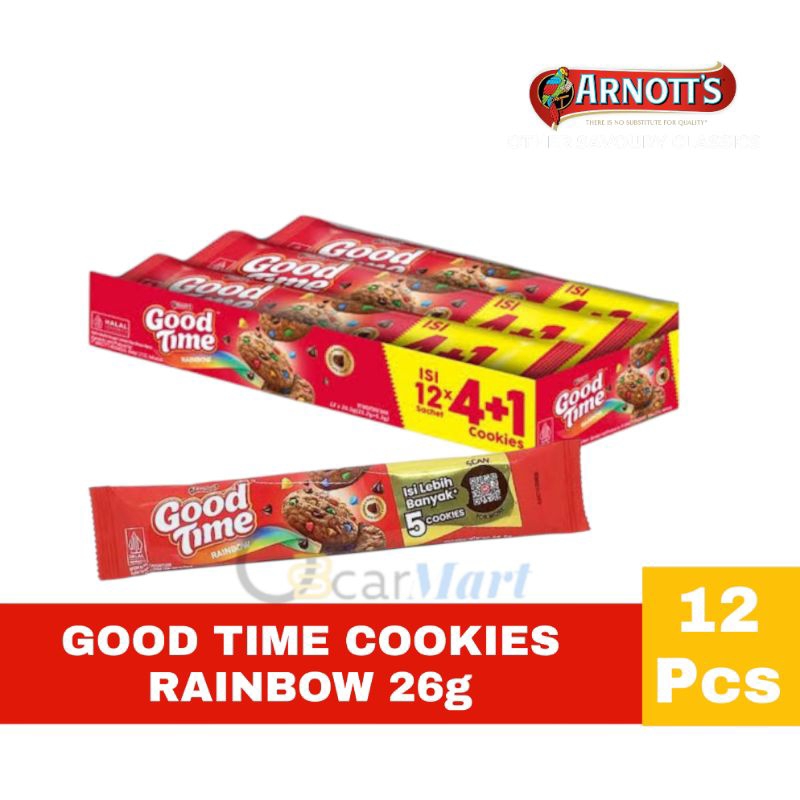 Jual GOOD TIME RAINBOW Choco 1 Dus isi 12 × 5 Cookies 26g | Shopee ...