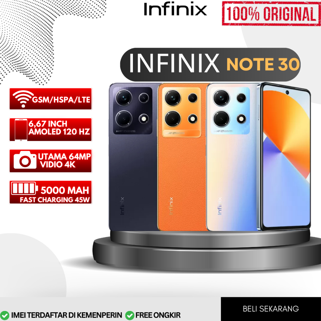 Jual Infinix Note 30 8/256 5000mAh Garansi Resmi 1 tahun | Shopee Indonesia