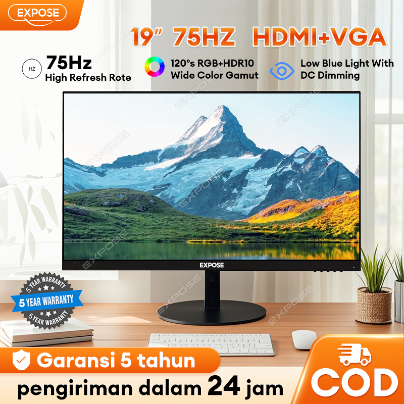Jual Monitor PC 19 Inch FHD 1080P IPS Gaming Monitor 75HZ High Refresh ...