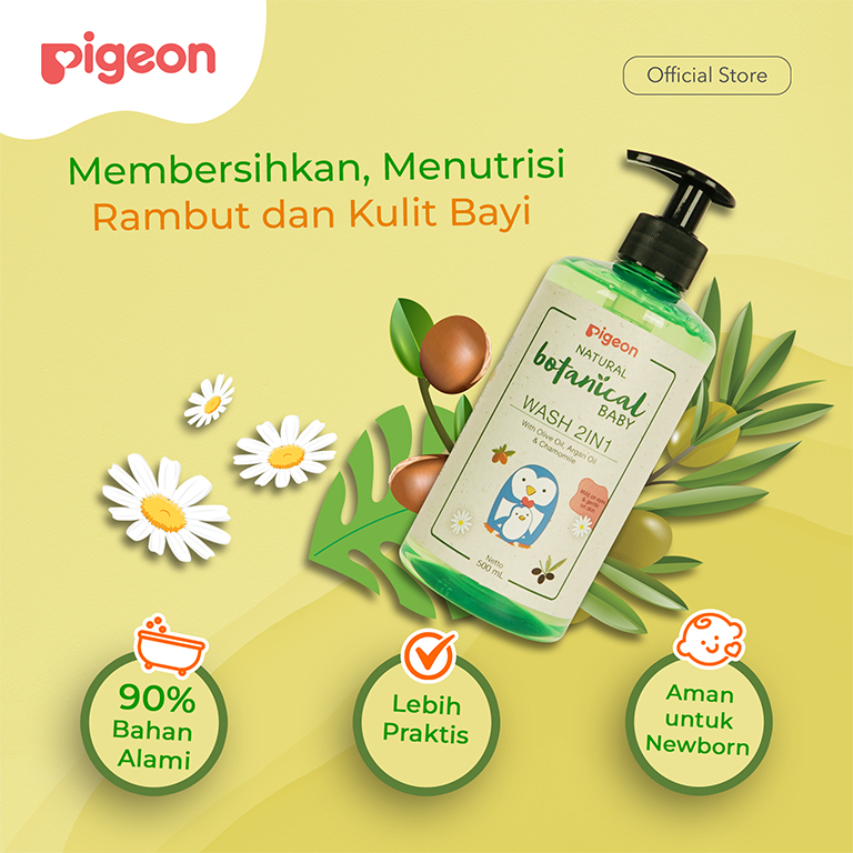 Jual PIGEON BOTANICAL BABY WASH 2IN1 | SHAMPOO & SABUN CAIR BAYI | HEAD ...