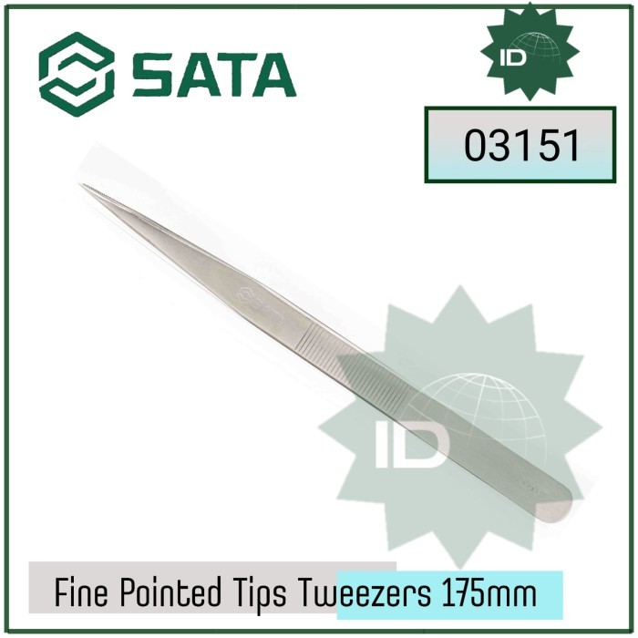 Jual Pinset 03151 Fine Pointed Tips Tweezers Serrated Grips 175 mm Sata ...
